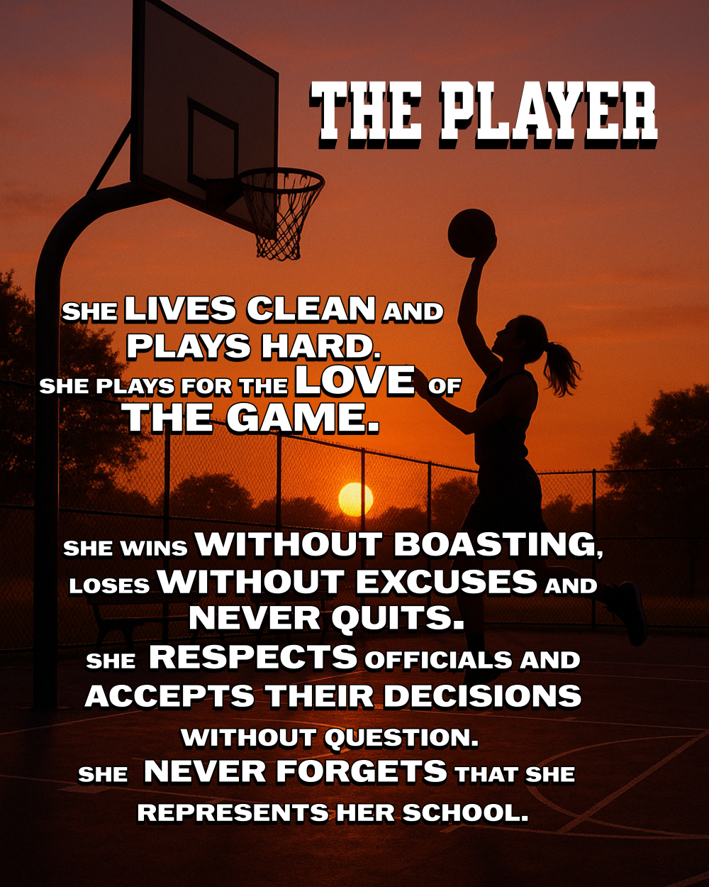 The Player Basketball Poster – Sportsman’s Creed for Athletes (He/She ...